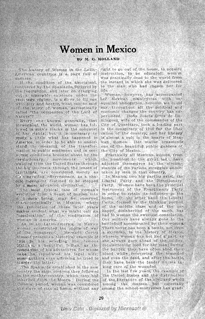 Mujeres en México, 1916 – Modesto C. Rolland